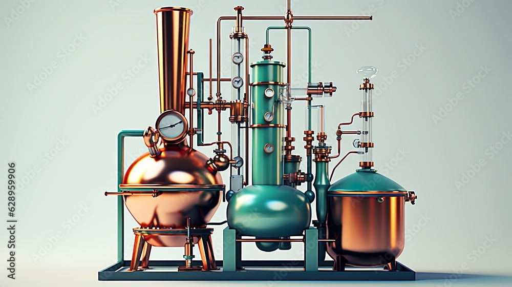 AI-generated illustration of distillation equipment - a metaphor for AI ...