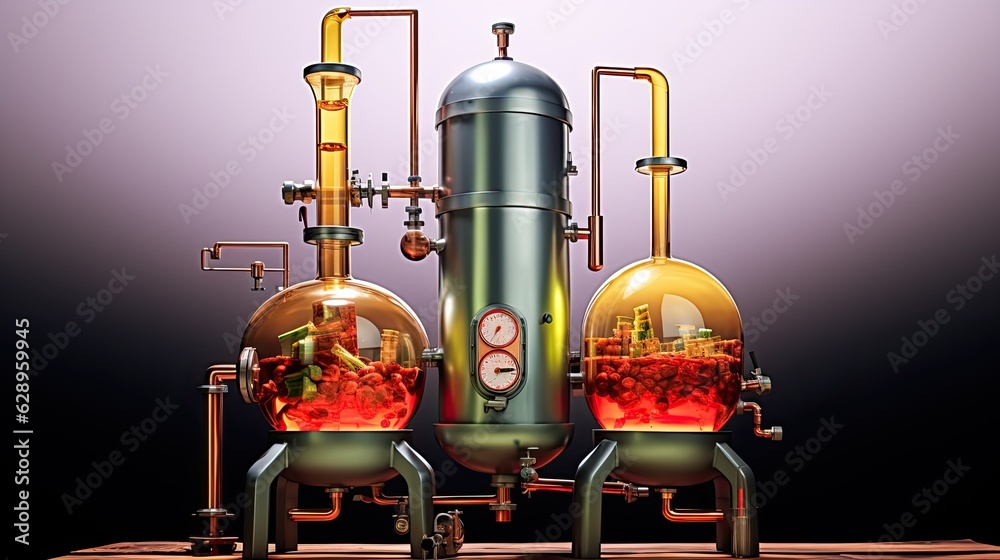 AI-generated illustration of distillation equipment - a metaphor for AI ...