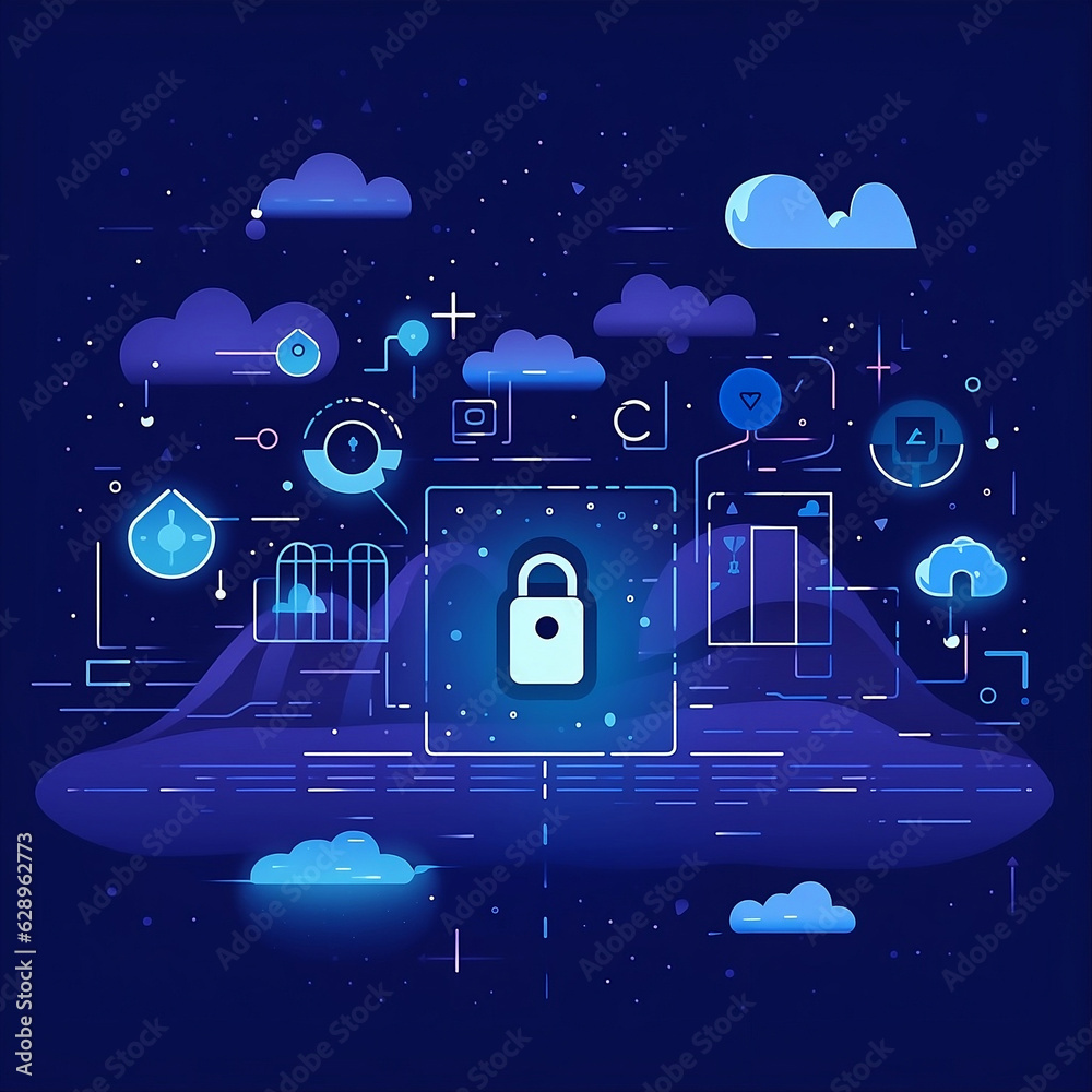 Data Network Security In The Digital Age Safeguarding Your Information Assets Stock