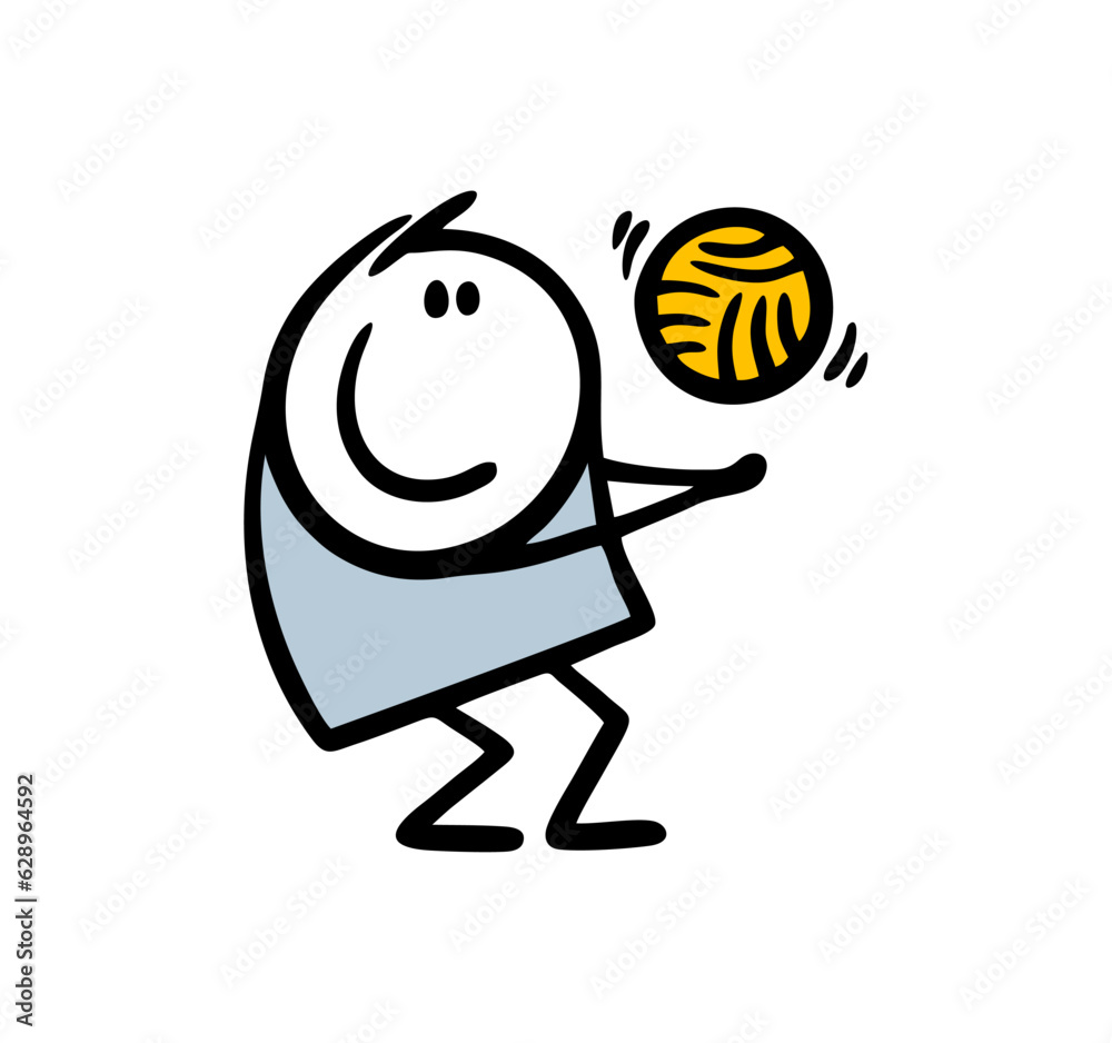 Competitions in the team game of volleyball. Vector illustration ...