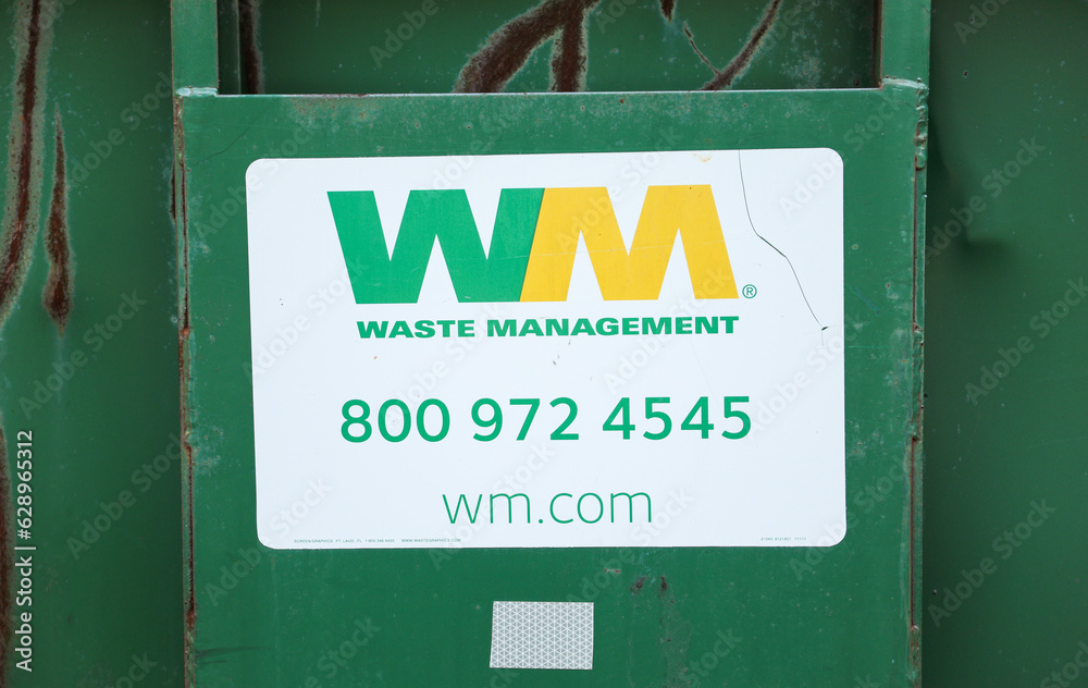 Boston, MA, USA, July 29, 2023, Circular logo of WM Environment ...