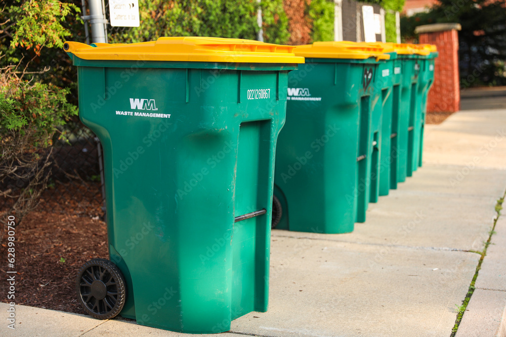 Boston, MA, USA, July 29, 2023, Circular logo of WM Environment ...