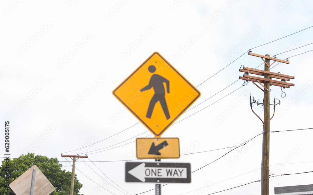 Pedestrian sign depicting human figures walking, symbolizing safety ...