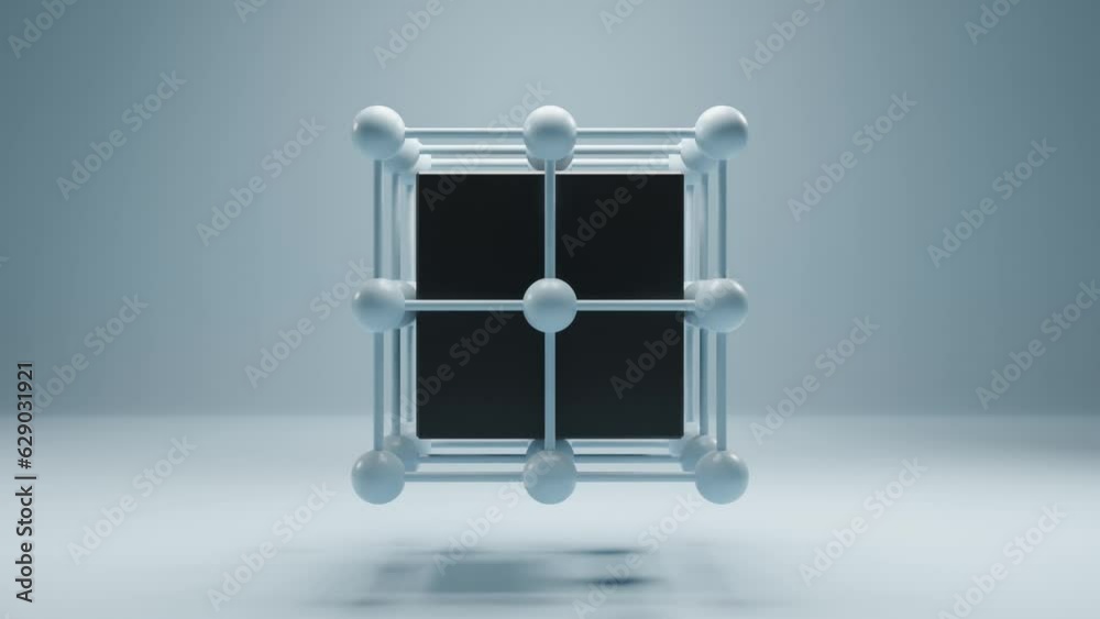 Sci fi fiction cube graphics background. Quantum processor core ...