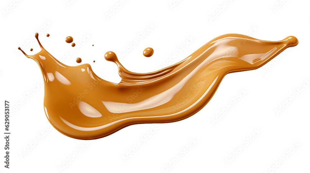 Caramel splash isolated white and transparent background, png Stock ...