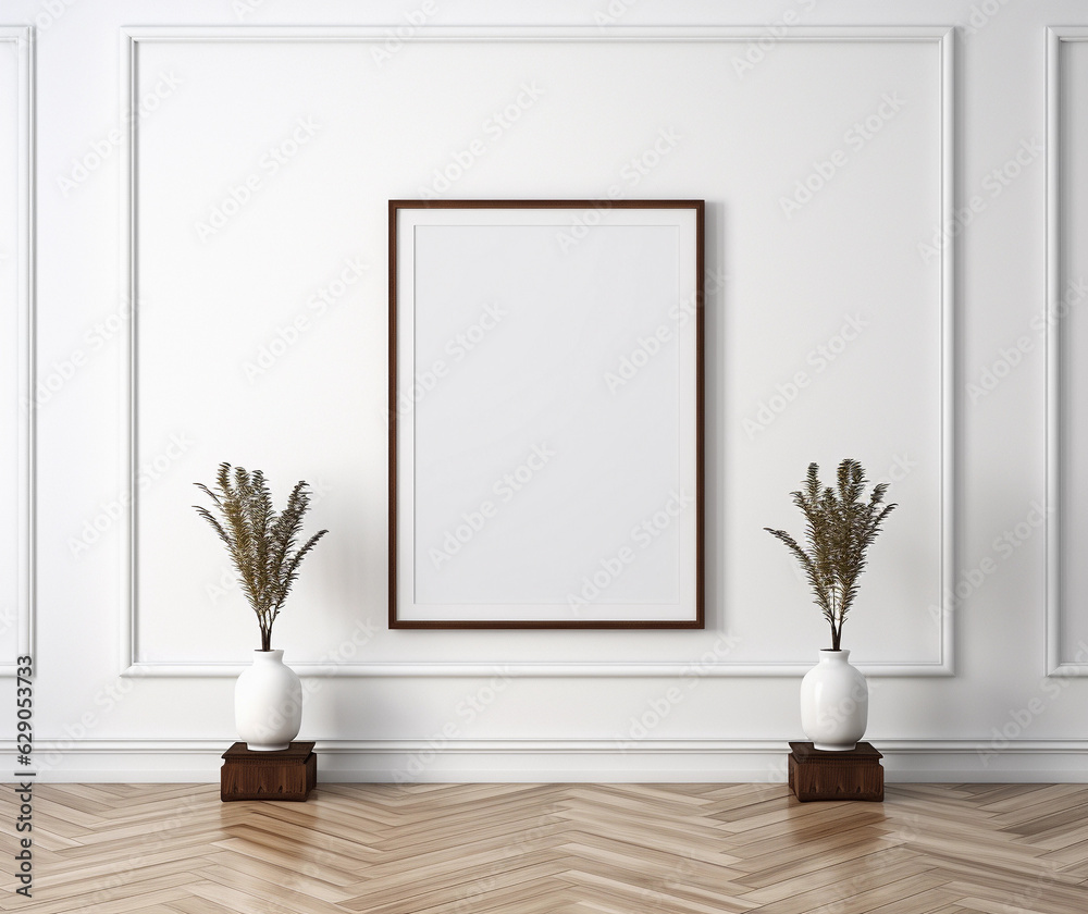 Mock-up, large Empty Picture Frame on White Background, 3840x2160 ...