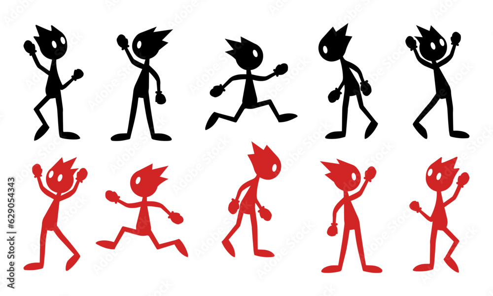 stick man set character for animation Stock Vector | Adobe Stock