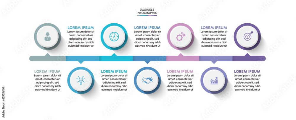 Business data visualization. timeline infographic icons designed for ...