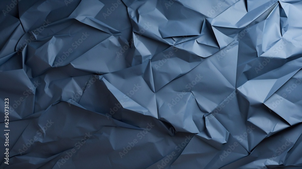 Generative AI : Navy Blue and White crumpled paper background, texture ...