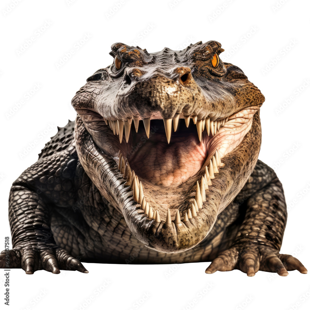 A menacing alligator jaws wide open. isolated on white. Transparent PNG ...
