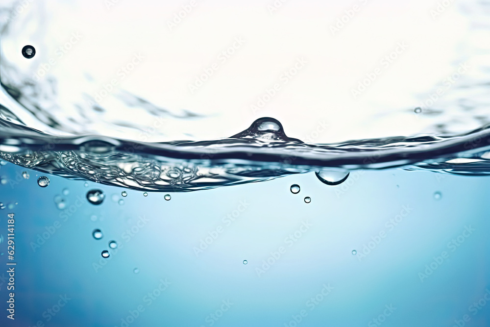 cross section of transparent water surface Stock Photo | Adobe Stock