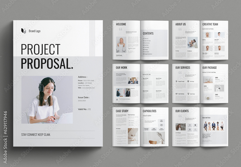 Modelo de Project Proposal Template Design do Stock | Adobe Stock