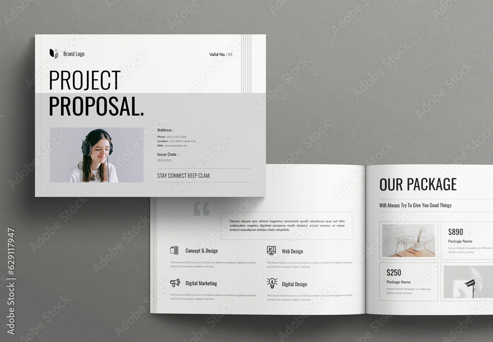 Project Proposal Template Design Landscape Stock Template | Adobe Stock