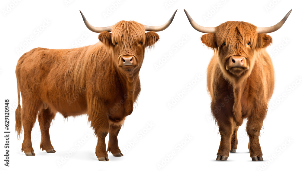 Highland cattle isolated on transparent background, png Stock Photo ...