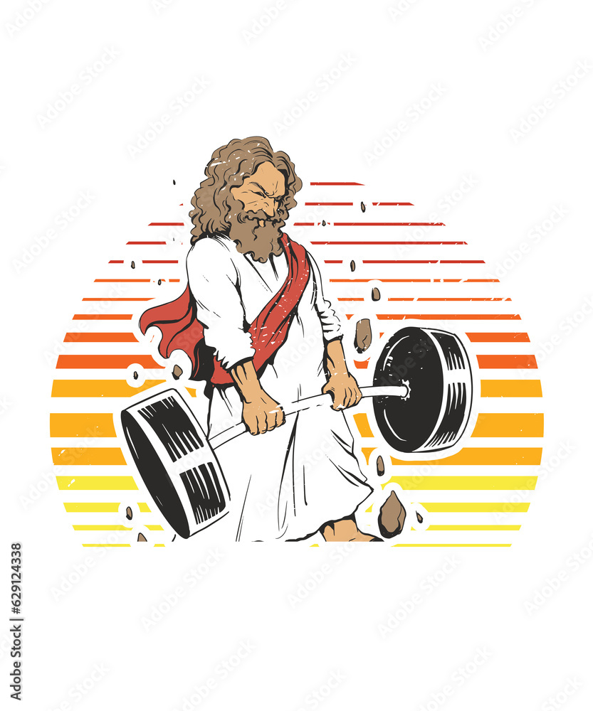 Jesus The Ultimate Deadlifter Gym Christian Faith Jesus Stock ...
