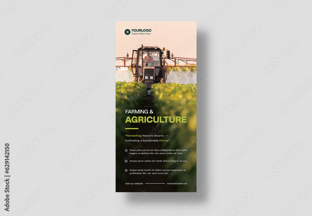 Modern Agriculture Farming Business DL Card Flyer Layout Stock Template ...