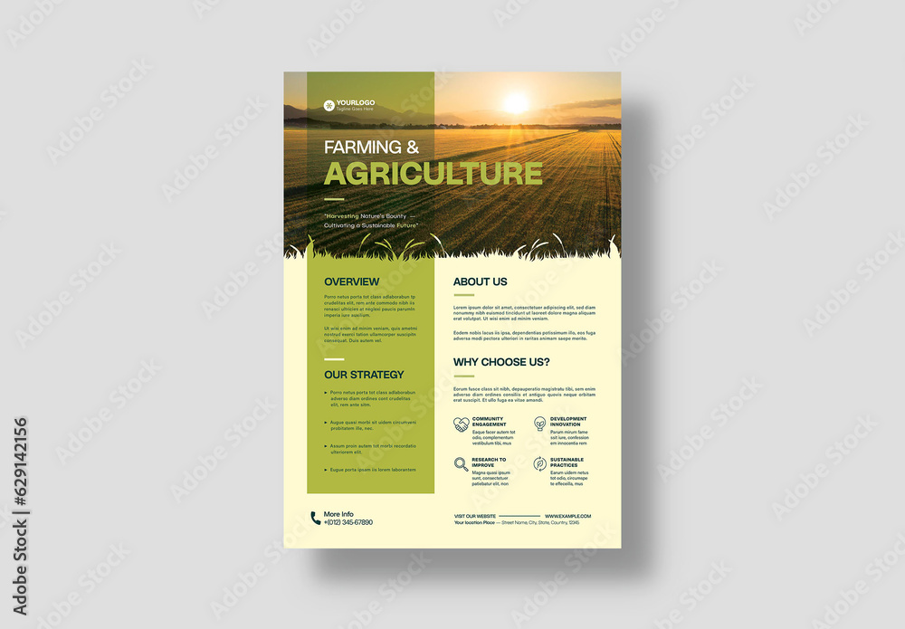 Modern Agriculture Business Flyer Poster Layout Stock Template | Adobe ...