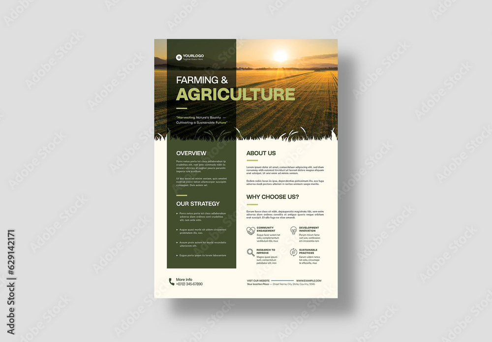 Modern Agriculture Business Flyer Poster Layout Stock Template | Adobe ...