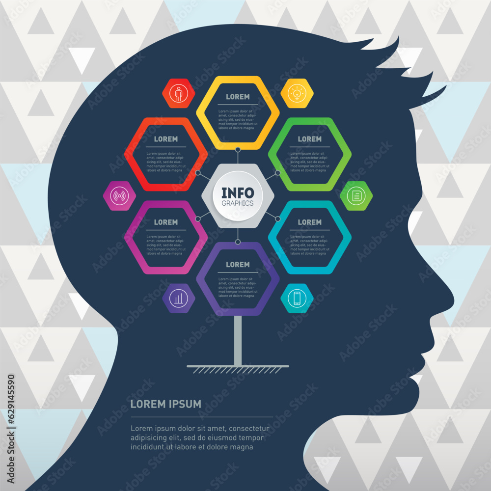 Presentation Template. Diagram. Business presentation concept with 6 ...