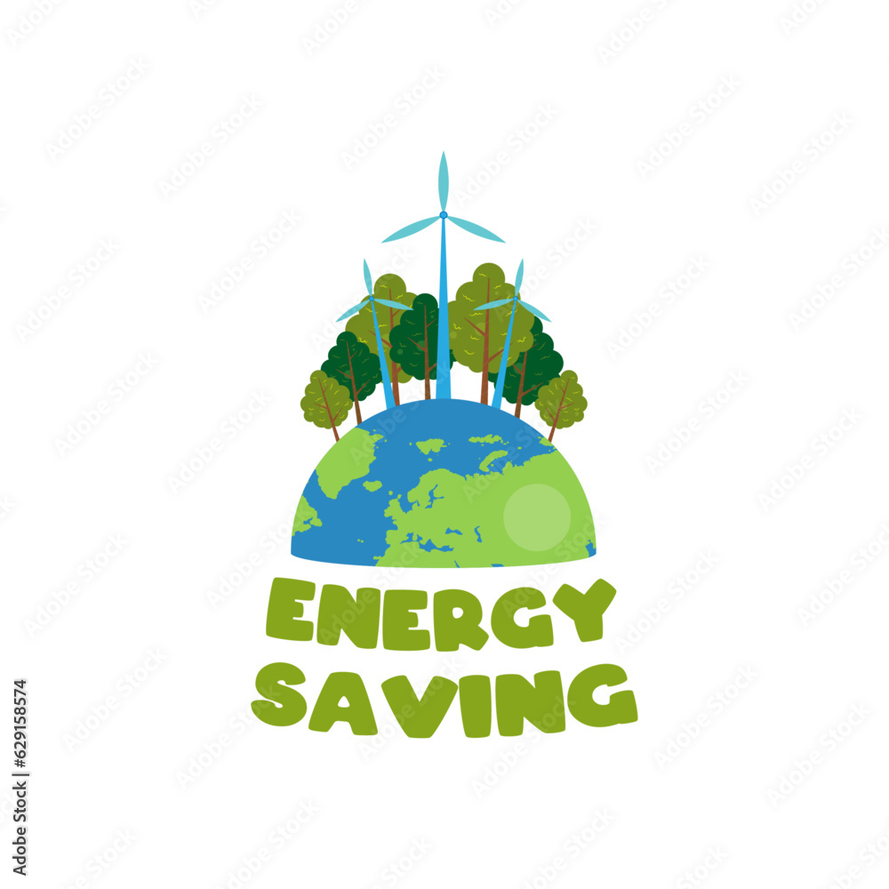 Vector slogan save environment, renewable energy and green earth on ...