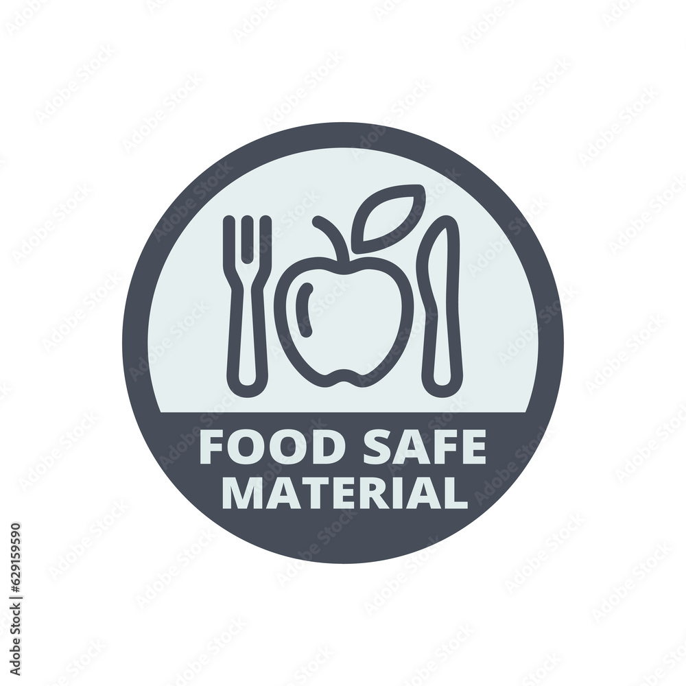 Food safe material label. Vector sticker for food safety. Stock Vector ...