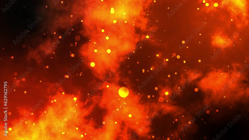 4K fire particle abstract background with shining fire stars dust bokeh ...