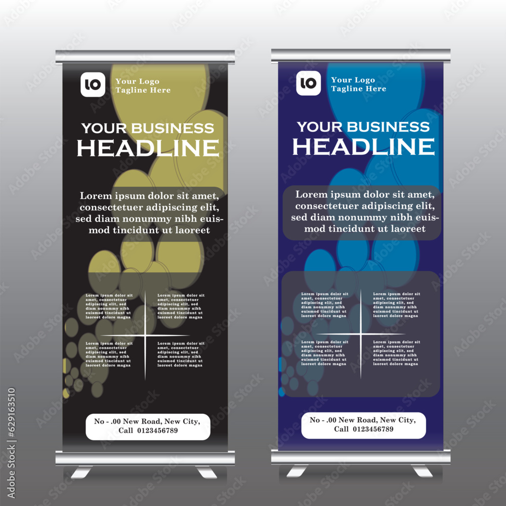 Roll up banner vertical template design, for brochure, business, flyer ...