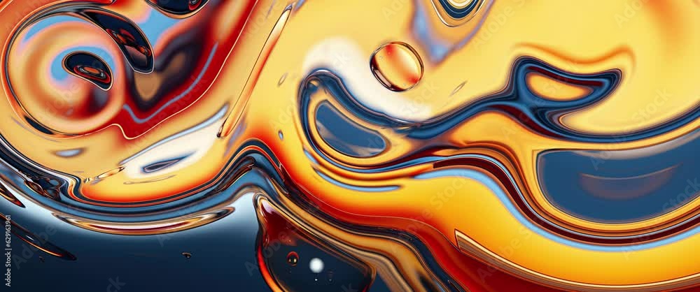 Anamorphic video. Abstract liquid texture video, fluid motion ...