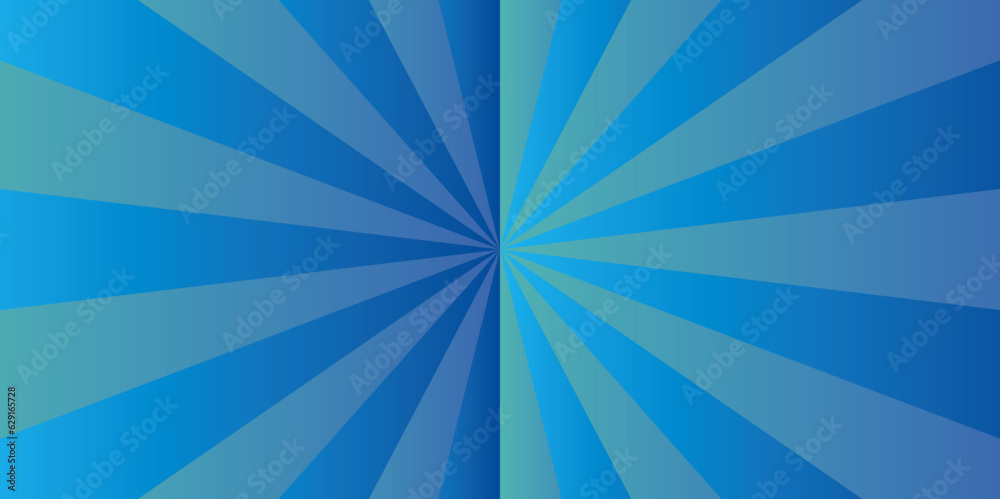 Blue sunburst background. Abstract background with rays. Colorful sun ...