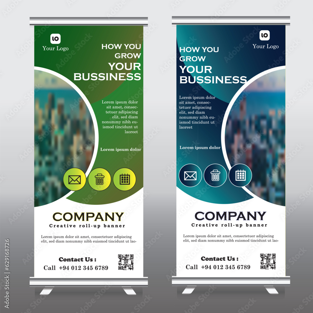 roll up brochure flyer banner design template vector, abstract ...