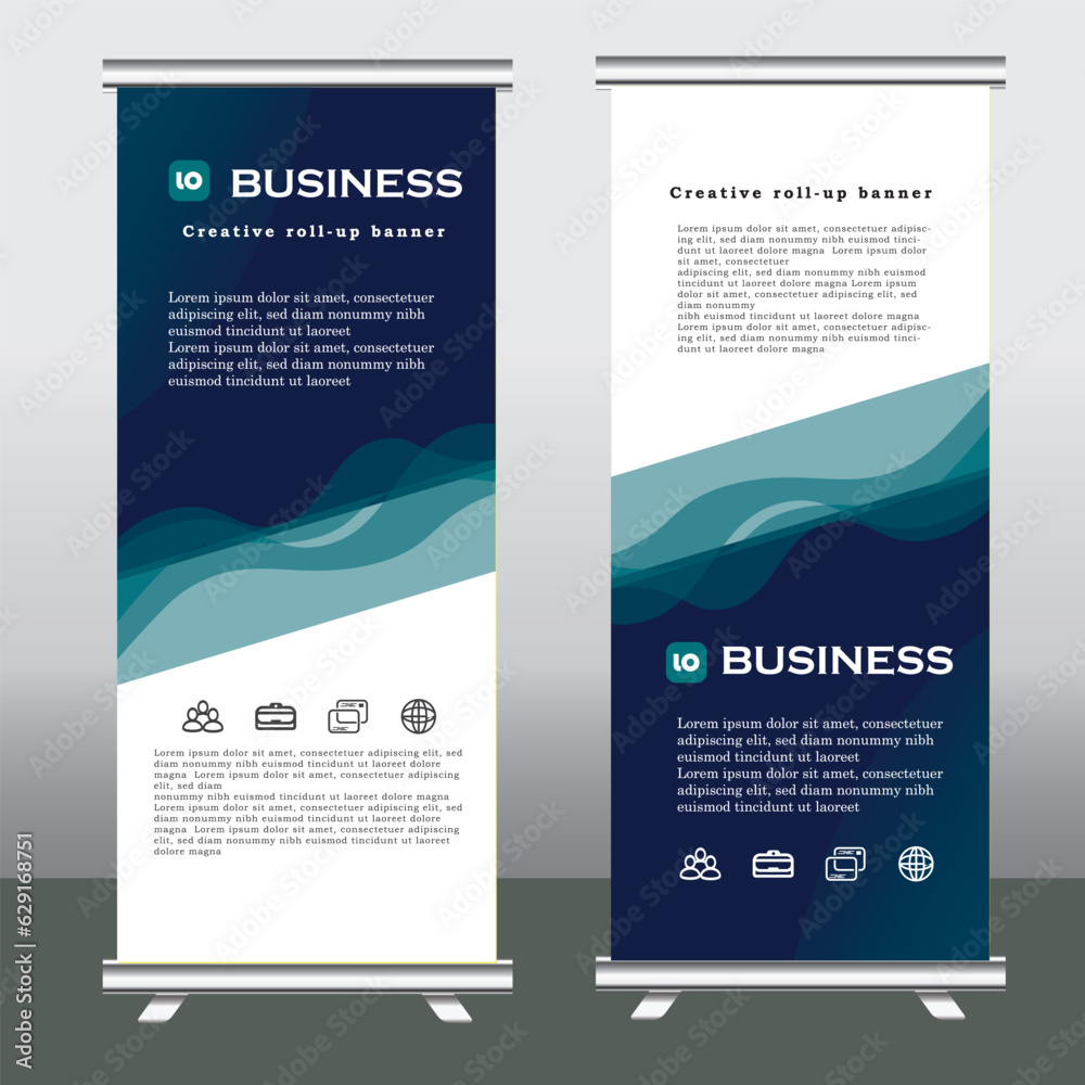Roll up banner vertical template design, for brochure, business, flyer ...