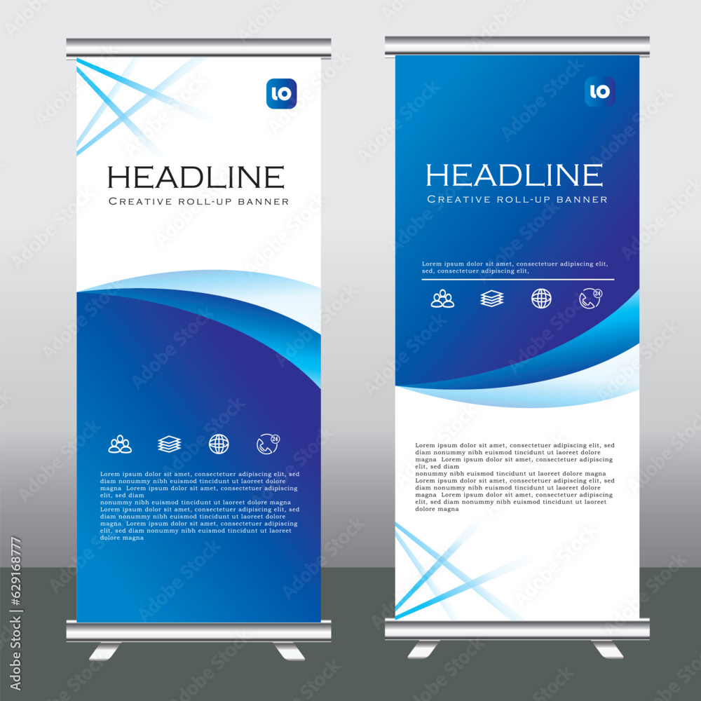 Business Roll up banner vertical template design, for brochure ...