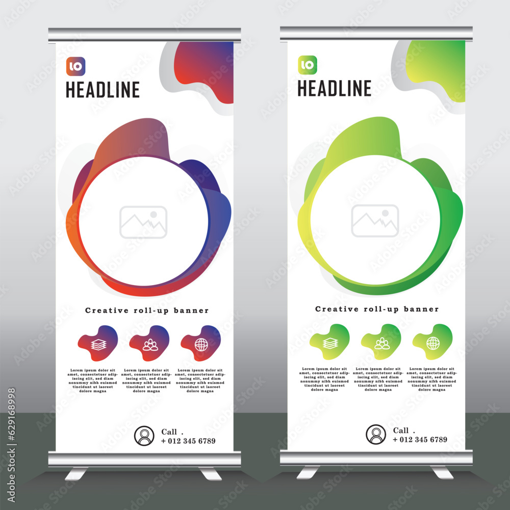 roll up brochure flyer banner design template vector, abstract ...