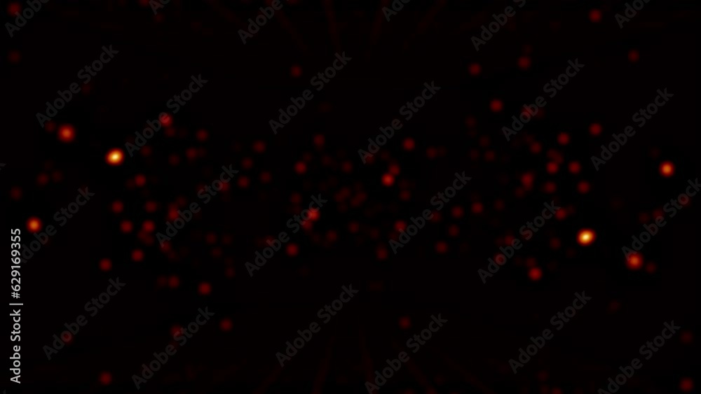 Abstract loop animation flickering blurred glow orange red dust ...