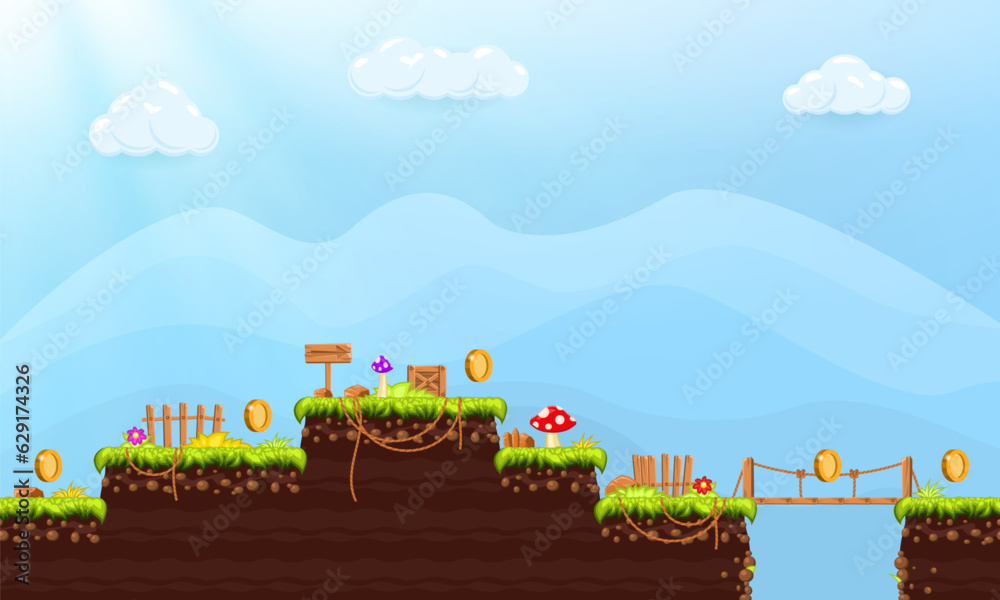 Video game. Elements and objects for computer game. Template for ...