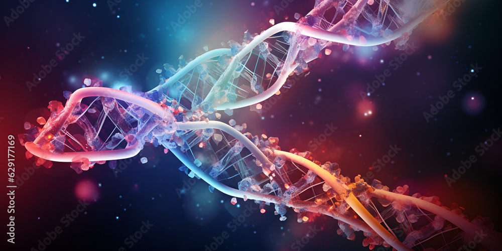 Biotechnology DNA structure of Human cell biology DNA strands molecular ...