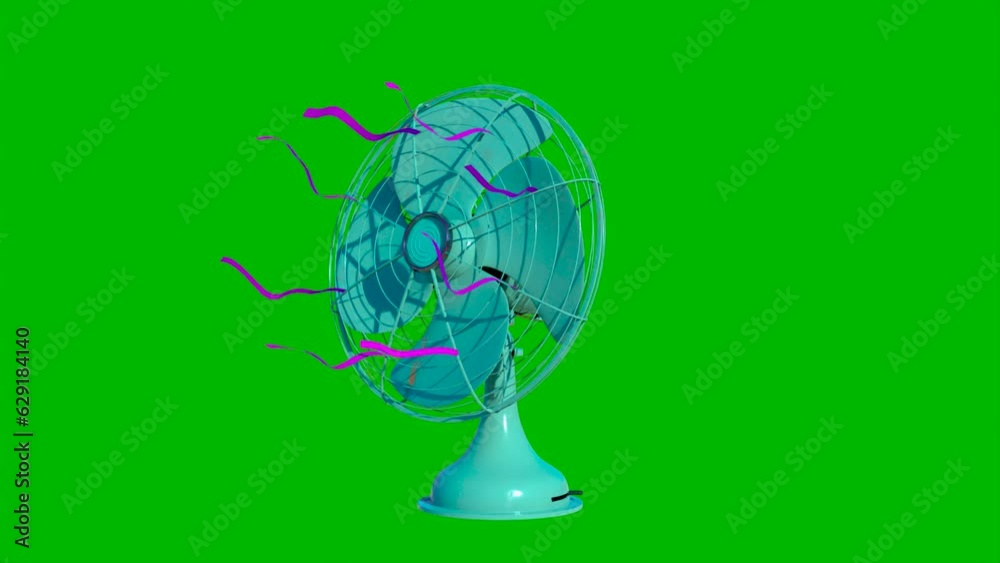 Table Fan and Stand Fan green screen Animation. 3D Cartoon Pedestal Fan ...