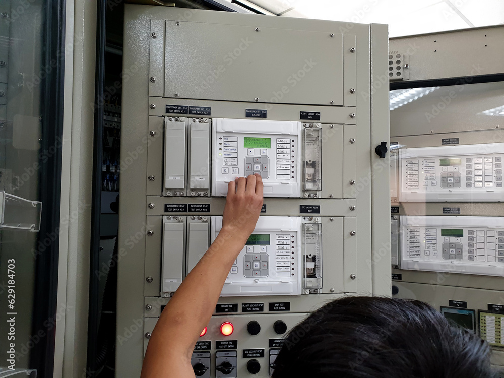 Current Transformer loop test: The electrical engineer checking the ...