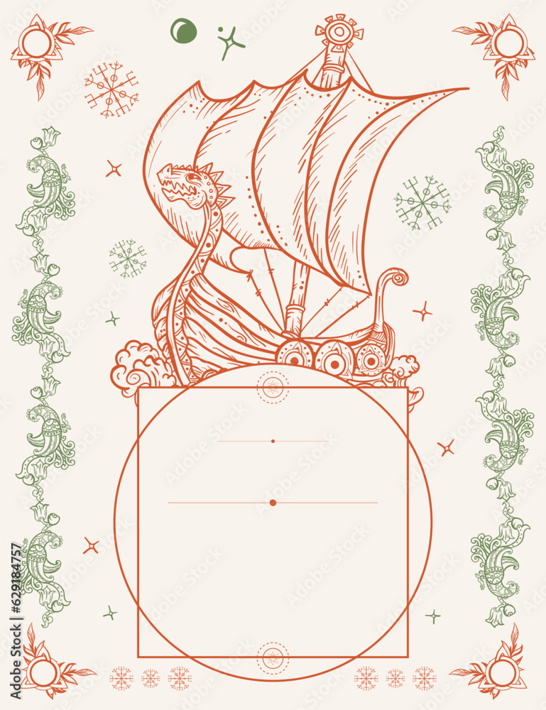 Viking boat. Drakkar ship. Valhalla art. Northern history template ...