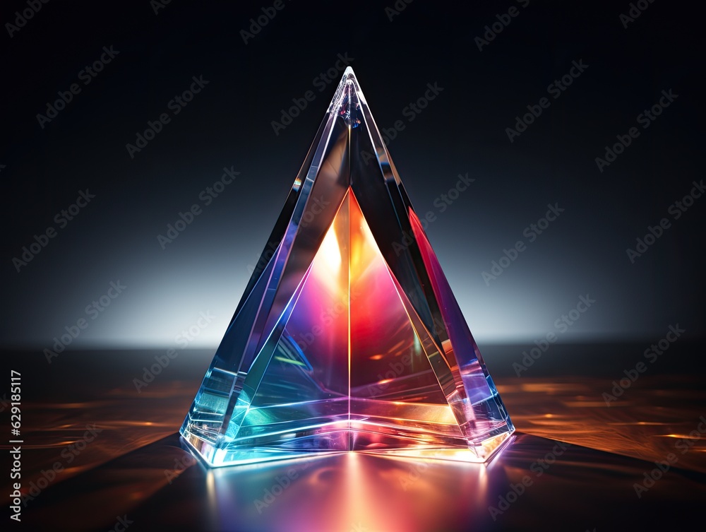 rhomboid crystal reflecting the light - created using generative AI ...