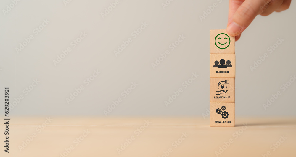 CRM, Customer relationship management concept. Customer satisfaction ...