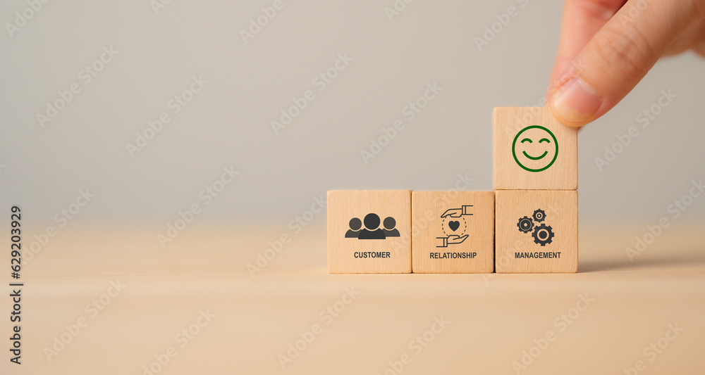 CRM, Customer relationship management concept. Customer satisfaction ...