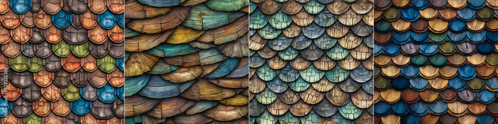 Aged wood roof design with seamless pattern Adds a rustic and natural ...