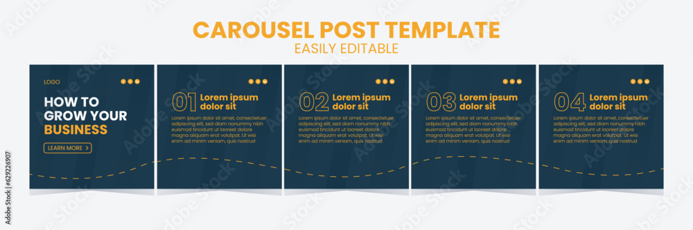 Editable Business carousel post for social media use. Instagram ...