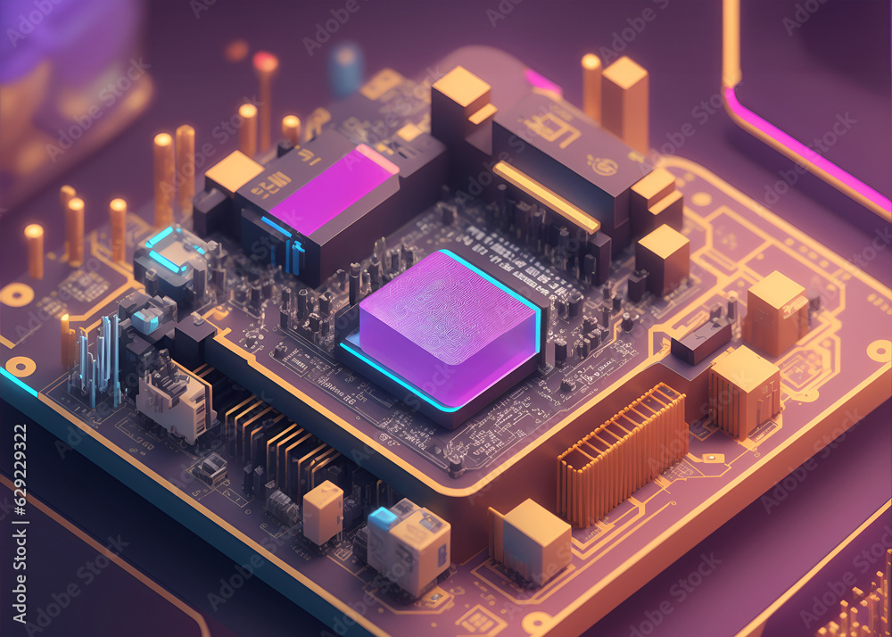 Motherboard digital chip. Technology science background. Integrated ...
