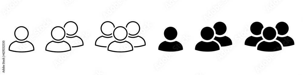People icon set in trendy flat style. Persons symbol infographics ...