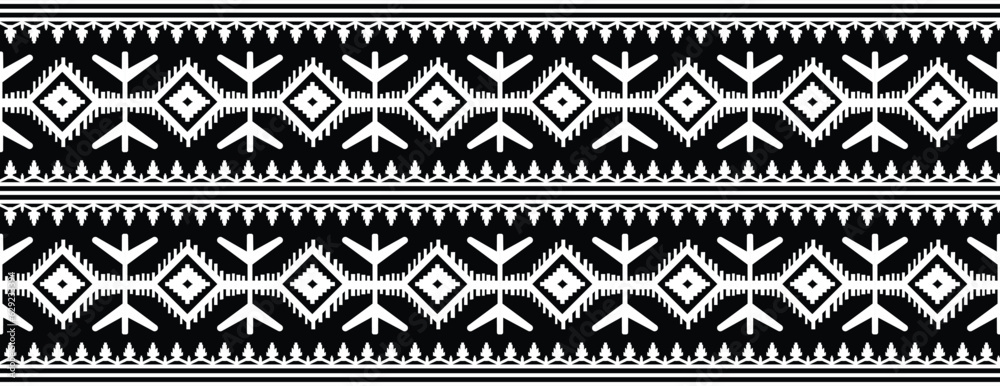 Jamdani saree border vector pattern design. Bangladesh and Indian ...