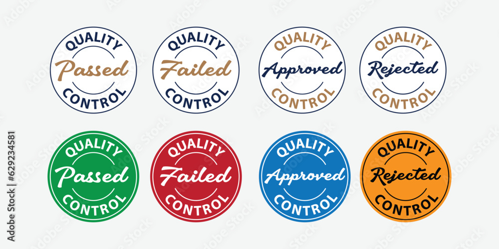 QC Passed and Failed, Quality Control Approved and rejected, logo ...