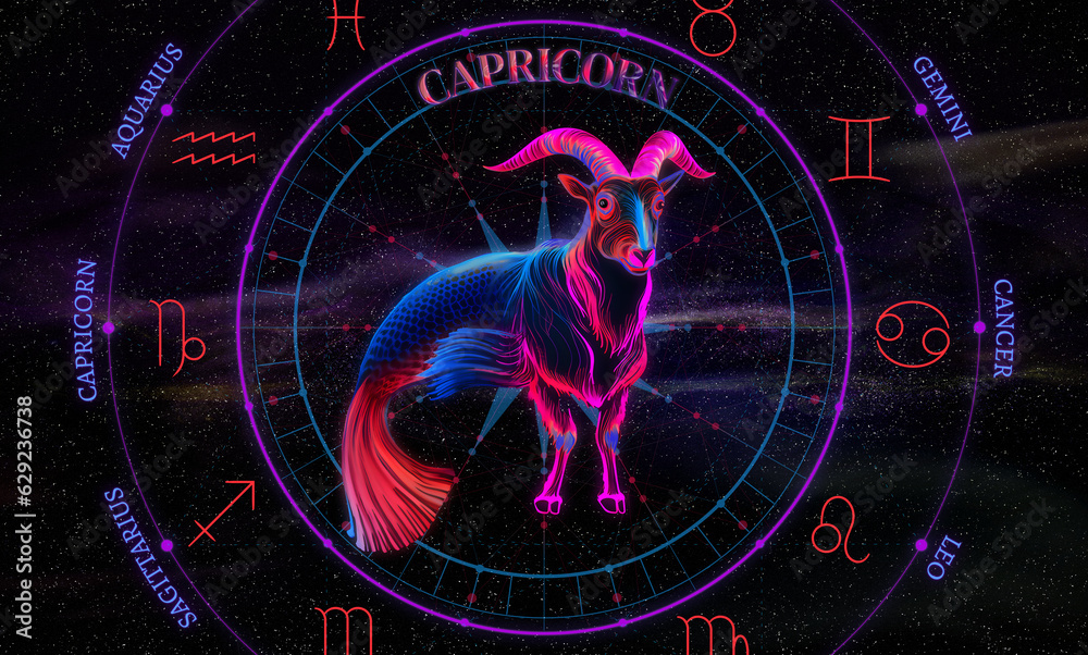 Capricorn. Zodiac sign. Illustration of the Capricorn symbol of the ...