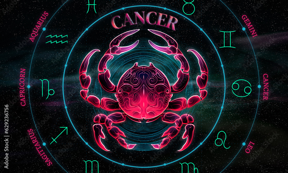 Cancer. Zodiac sign. Illustration of the Cancer symbol of the horoscope ...
